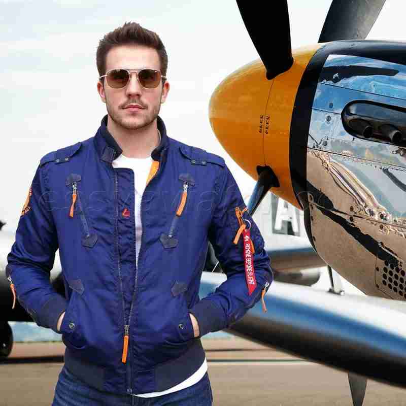 Mens Bomber MA-1 Flight Pilot Jacket Military Army USAF Air Force